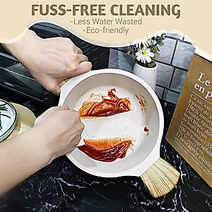 Wodillo Pots and Pans Set Nonstick, Beige Induction Kitchen Cookware Sets, Healthy Skillet Non Sticking Saute Pan & Saucepans(PFOS, PFOA Free)