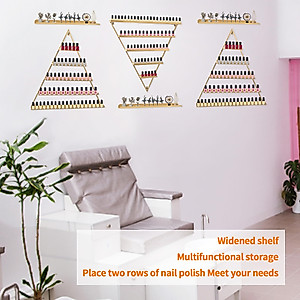 6PCS Metal Wall-mounted Nail Polish Display Rack,5 Tiers Christmas Gold Triangular Display Rack Cosmetic Display Cases Essential Oil Bottles Shelf Organizer for Home Spa Nail Salon