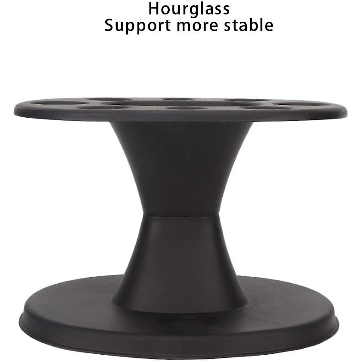 HURRISE Hair Brush Holder Stand,Plastic Round Hair Brush Comb Holder Display Rack Hair Styling Brush Stand Shelf Accessories(Black)