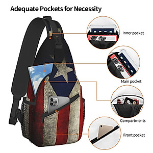 Puerto Rico Sling Bag Puerto Rico Flag Crossbody Chest Daypack Casual Backpack Puerto Shoulder Bag