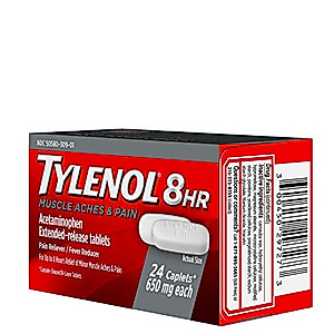 Tylenol 8 HR Muscle Aches & Pain, Pain Relief from Aches and Pain, 650 mg, 24 ct.