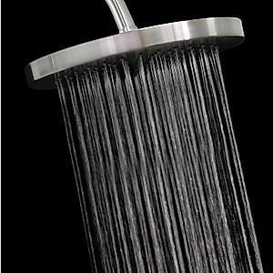 MODONA 10” Rain Shower Head and “S” Long Shower Arm with Flange – Satin Nickel - 5 Year Warrantee