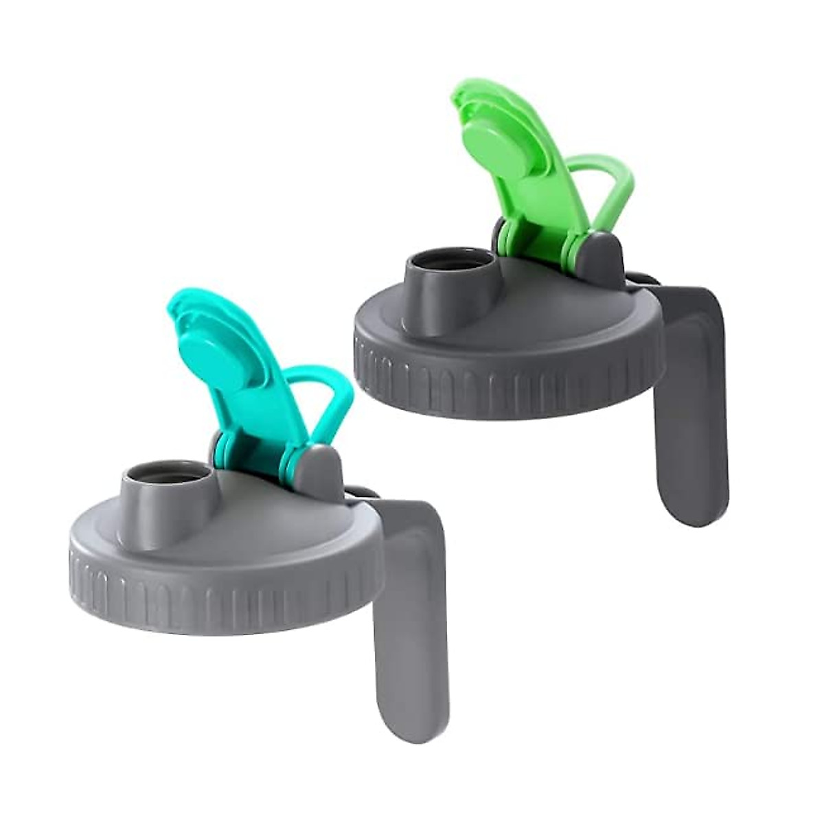 2 Pack Wide Mouth Mason Jar Pouring Spout Lid with Handle for Ball Mason Jars, Leak-free and Airtight (Jars not Included)