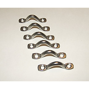 Pad Eye, Tie Down, Kayak Deck Loops, Stainless Steel Loop, 6 Piece