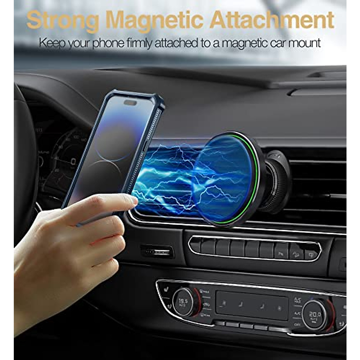 Dexnor Magnetic Case for iPhone 14 Pro Max, Compatible with MagSafe, [Built in Screen Protector and Kickstand] Full-Body Heavy Duty Case Protective Cover for iPhone 14 Pro Max 6.7 Inch,Navy Blue