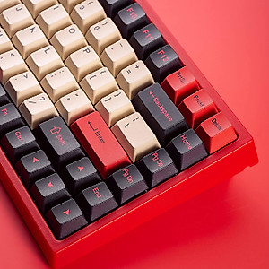 YUNZII KC84 SP 84 Keys Hot Swappable Mechanical Keyboard with PBT Dye-subbed Keycaps, RGB,NKRO Programmable Keyboard (Gateron Black Switch, Carving Front SP Red)