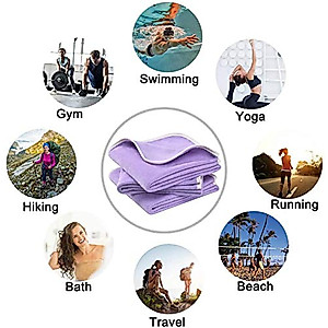 BOBOR 3-Pack 14 x 29 Inch Gym Towels for Women Sweat, Workout Sweat Towel for Men Gym, Super Absorbent, Fast Drying Fitness Exercise Towels for Sweat, Soft Microfiber (Purple 3 Pack, 14" x 29")