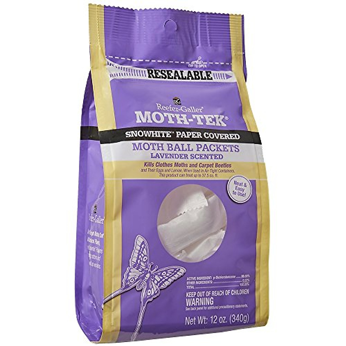Reefer-Galler Moth-Tek Snowhite Lavender Scented Moth Ball Packets 12 oz (3)