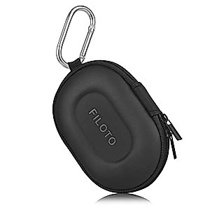 Filoto Earbud Case, AirPods Pro 2nd /3/2/1 Generation Case Portable Carrying Case Small Storage Bag, Earphone Accessories Organizer Hard EVA Shockproof Cover with Carabiner Clip (Black)