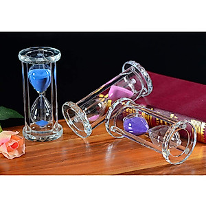 Crystal Hourglass 15/30/60 Minutes Sandglass Timers Kitchen Cooking Sand Clock Timer Home Office Christmas Birthday Present Gift Box Sand Glass (15 Minutes, Pink)