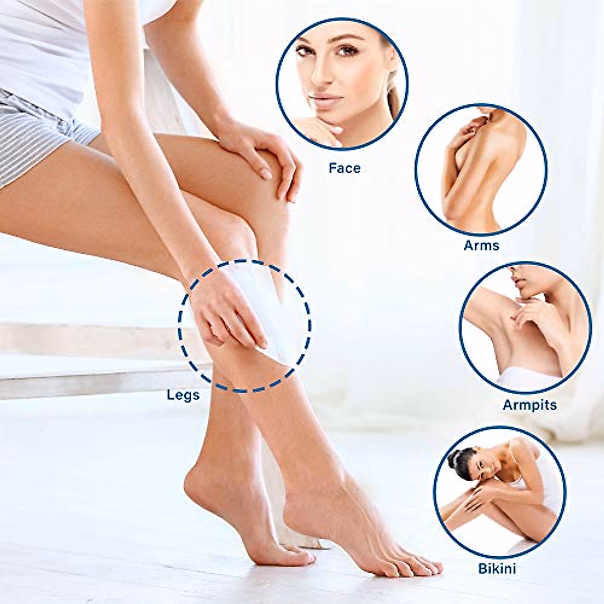 IKIMI Wax Strips Hair Removal: 36 Strips Body Waxing Kit for Face Legs Arms Armpits - Brazilian Bikini Waxing Strips for Hair Removal Women