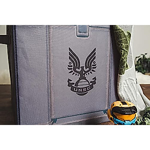 Ukonic Halo Ammo Crate 15-Inch Storage Bin Cube Organizer with Lid and Handles | Cubby for Closet, Shelves, Toys | Fabric Basket Container, Home Decor for Playroom | Video Game Gifts and Collectibles