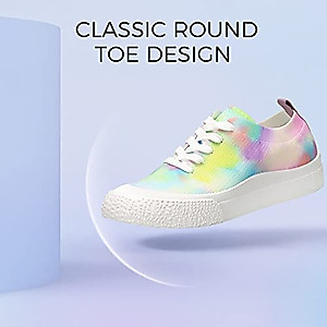 LUCKY STEP Women 's Mesh Fashion Sneaker Round Toe Soft Comfortable Walking Shoes(Pink Tie Dye,7 B(M) US)