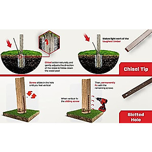 Post Buddy Pack of 4 Easy Fence Post Repair (to fix 2 Broken Wood Posts), Fast and Easy to Install, Highly Effective, Long-Lasting
