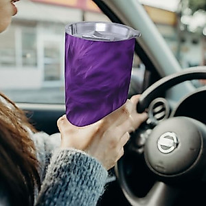 EKPRAVDKTF Purple 20oz Insulated Stainless Steel Tumbler With Lids And Straws, Double Wall Vacuum Travel Coffee Mug, Thermal Cup For Cold & Hot Drinks, Reusable Metal Straw & Brush