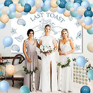 71Pcs Last Toast On The Coast Bachelorette Party Decorations, Bridal Shower Decorations Kit with Bachelorette Theme Backdrop Latex Balloons, Garland Arch Kit for Engagement Party Supplies