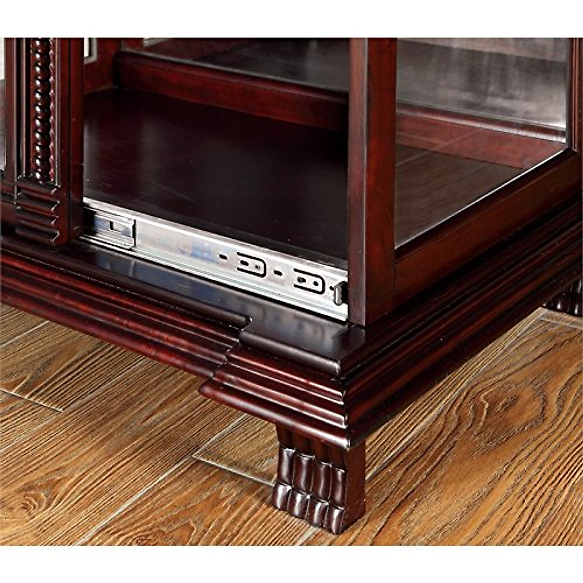 Furniture of America Lisandro Traditional Glass Door Curio Cabinet in Espresso