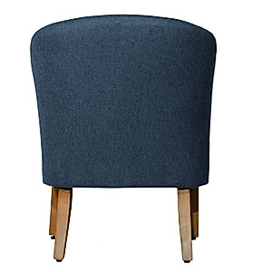 HomePop Barrel Shaped Accent Chair,Arm Rest, WOOD AND POLYESTER,Blue Medium