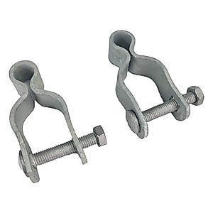 1-3/8” Pressed Steel Chain Link Fence Post Hinge 2-Pack, Fence Frame Hinge Pipe Gate Hinge in Zinc Plated (Nut/Bolt Including Door Hinge)