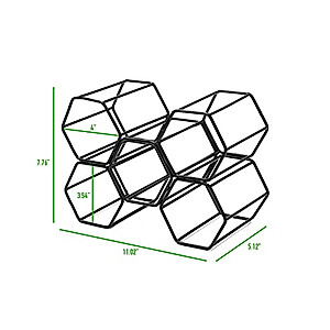 Mind Reader Alloy Collection, Wine Rack, 5 Bottle Capacity, Countertop Organizer, Metal, Black