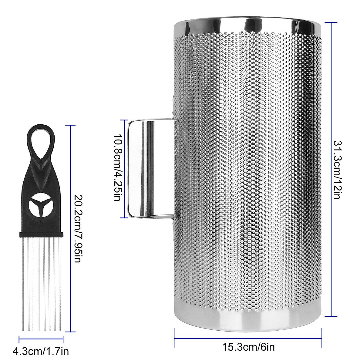 12" x 6" Stainless Steel Guiro Instrument Latin Percussion Metal Guiro Shaker with Scraper Percussion Instrument