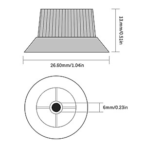 6 pcs Guitar Plastic Knob, lyfLux 2 Sets of Electric Guitar Timbre Control Knob, For Electric Guitar Bass Volume Control, 2 Volume Keys, 4 TONE Keys, (Black and White)