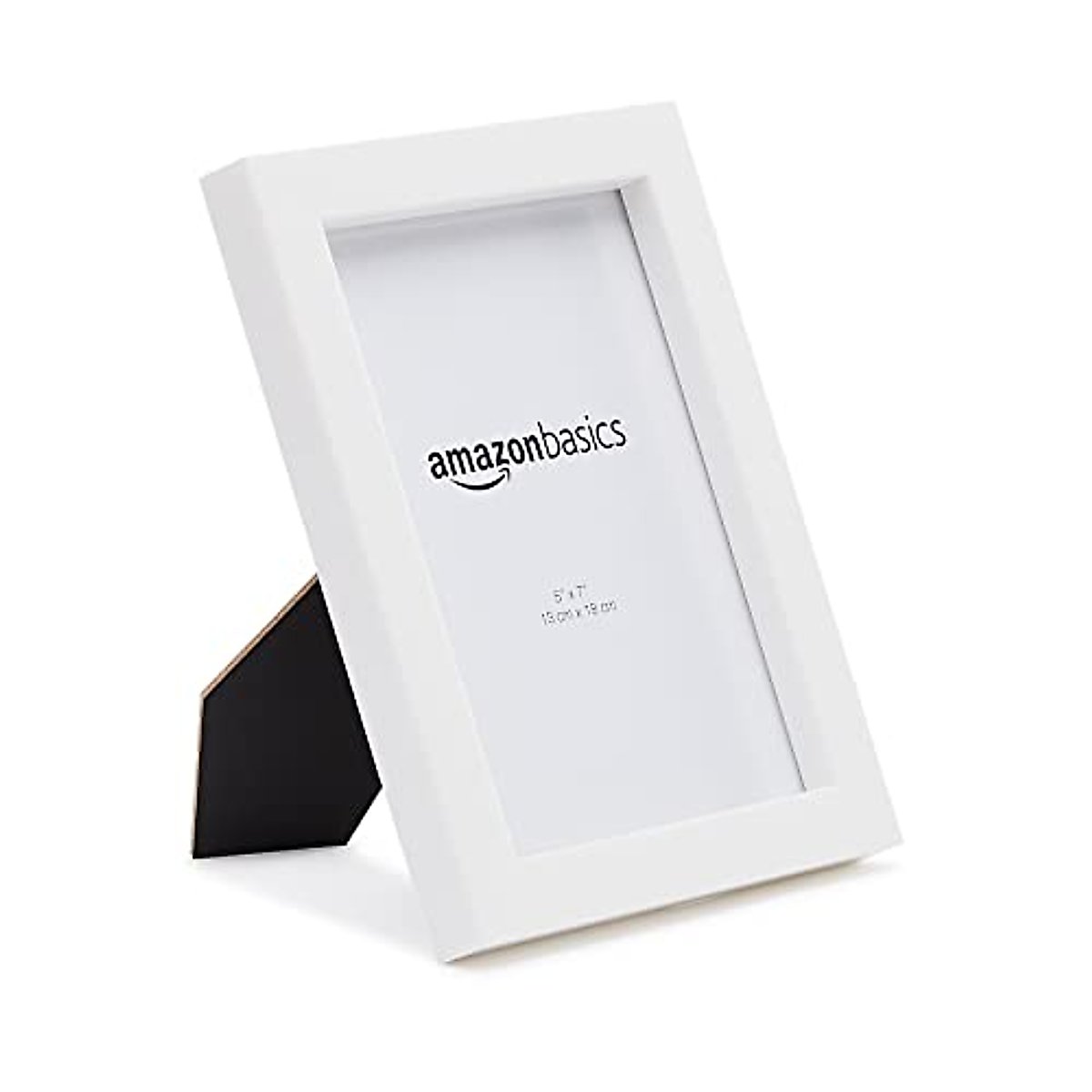 Amazon Basics Photo Picture Rectangular Frame, 5" x 7", White, Pack of 5