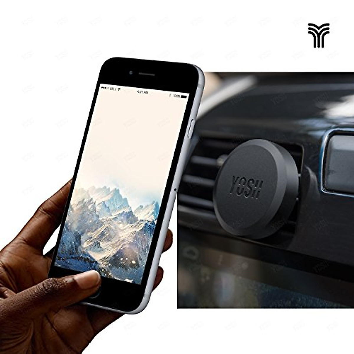 YOSH Metal Plates Replacement Mount Metal Plate Kits with Adhesive for Magnetic Car Phone Holder Magnet Cradle Mount, Compatible Holder and Other Magnetic Holder, Pack of 4, Round, Black