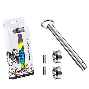 Yoyo Strings Pack of 25, YOYO Replacement - 2 PCS Unresponsive Yoyo Bearing + 2 PCS Axle(12mm), Polyester Yoyo String