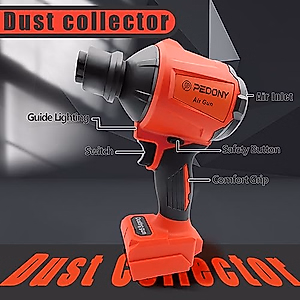 PEDONY Cordless Air Pump for Milwaukee 18V Battery, Handheld Brushless Air Blower Air Duster, 50000 RPM & 7 Nozzles Air Compressor for Home Cleaning Outdoor (Battery Not Included)