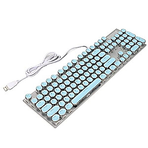 LBEC Blue Switch Mechanical Keyboard, Ergonomic 104 Keys Mechanical Gaming Keyboard Plug and Play Blue Switch for (Blue Switch)