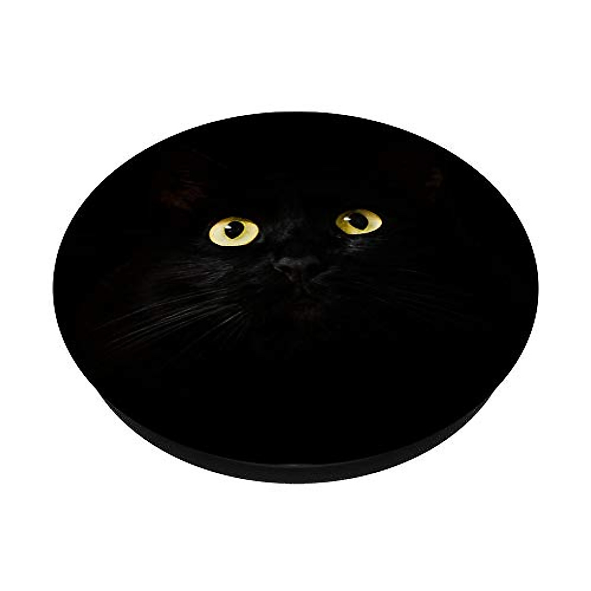 black cat yellow eyes cat owner cat lover gifts for women PopSockets PopGrip: Swappable Grip for Phones & Tablets