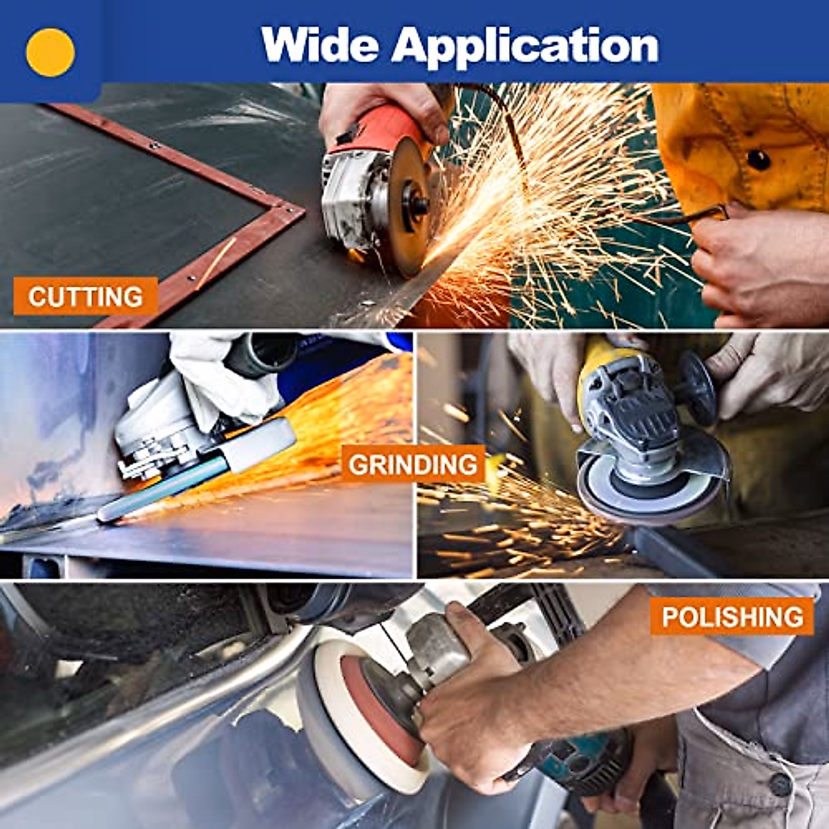 PRVEW 14PCS 4.5"x7/8“ Flap Disc&Grinding Polishing Cutting Wheel Set, 8PC T29 Zirconia&Alumina Flap Disc 40 60 80 120Grit with Grinding and Cutting Wheel, Wool Felt Disc, Strip Disc for Angle Grinder