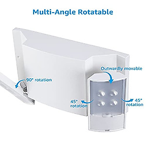 TORCHSTAR LED Emergency Light, UL Listed, Emergency Lighting Fixture, Two Adjustable Heads, Damp Rated, AV 120/277V, Emergency Lights with Battery Backup, Hardwired Exit Lights for Business, Pack of 4