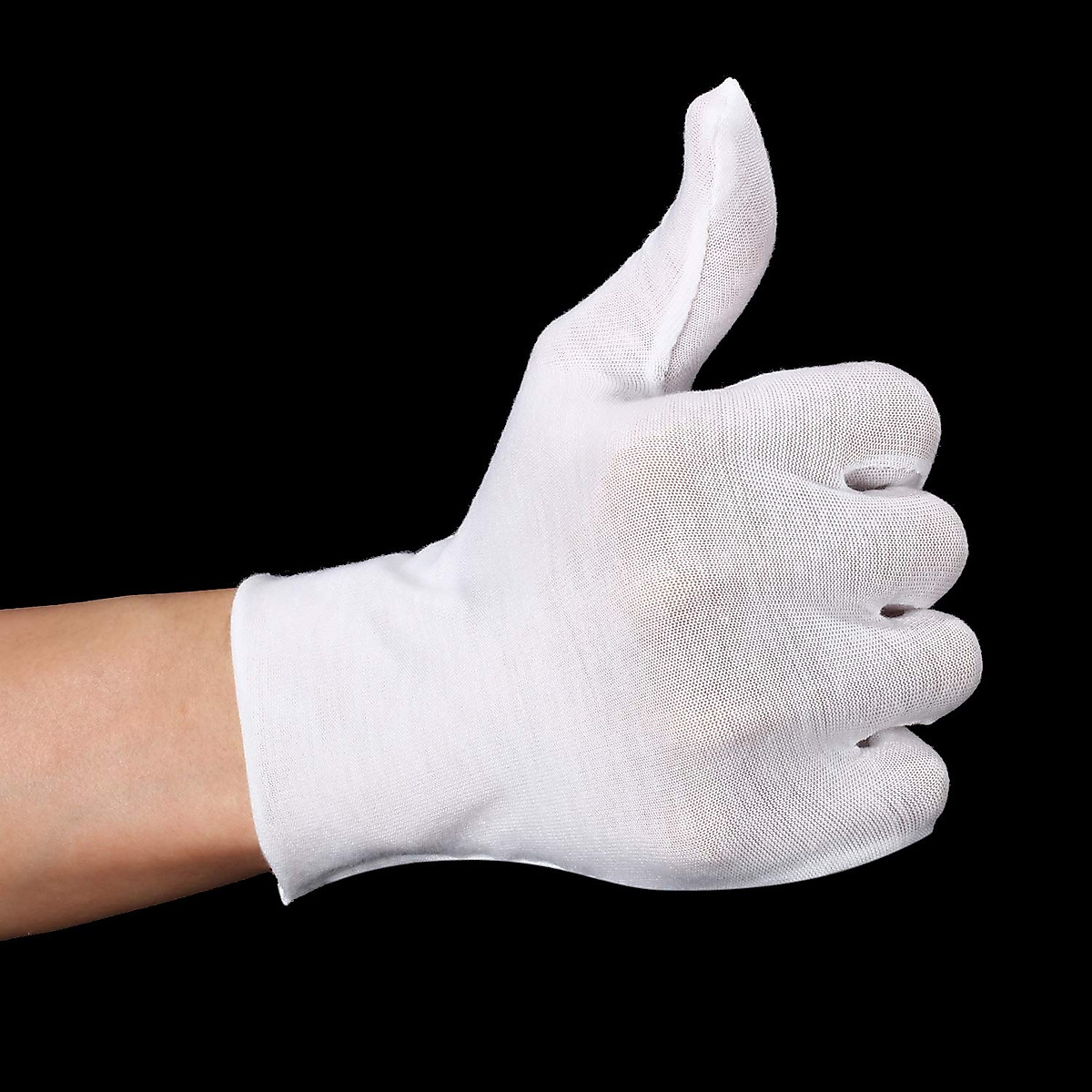 SATINIOR 120 Pieces Cotton Gloves Large Size for Men Women Inspection Gloves for Dry Hand Art Handling Coin Jewelry (White, L)