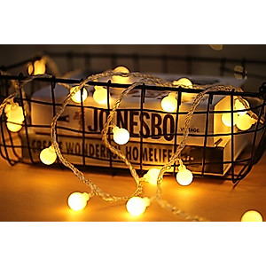 RaThun Globe String Lights 49 Feet 100 led,8 Modes Fairy Plug in Indoor String Lights for Bedroom,Classroom,Outdoor, Patio,Garden,Party,Wedding-Warm White