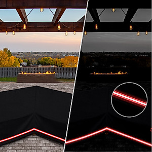 Turtle Life Patio Sectional Sofa Cover, Outdoor Heavy Duty Durable UV Water Resistant Anti-Fading V-Shaped Couch Cover, Black, 70" L (on Each Side) x 33.8" D x 33.8" H