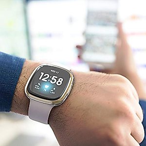 KPYJA Screen Protector Compatible with Fitbit Sense 2/Versa 4 Case, Soft TPU Plated Case All-Around Protective Screen Full Cover Bumper Compatible for Fitbit Sense 2/Versa 4 Smart Watch