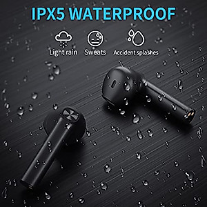 Ear Buds Wireless Earbuds, Bluetooth Earphones Clear Call with Charging Case, Bluetooth 5.3 Earbuds Deep Bass Built-in Mic, IPX5 Waterproof Headphones, 30 Hrs Compatible with iPhone & Android Black
