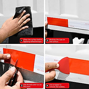 STAPEST DOT Reflective Tape Red & White, 2 Inch x 30 Feet - High Visibility Trailer Reflective Tape Outdoor Waterproof and Weather Resistant – Suitable for Trucks and Cars (Pack of 1)