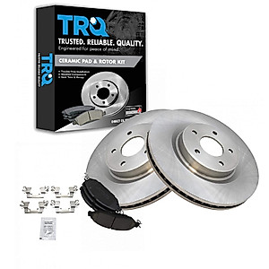 TRQ Front Brake Pad & Rotor Kit Brake Pads Brake Rotor Ceramic Compatible with 2013 INFINITI JX35 2014-2020 QX60 2015-2021 Nissan Murano 2013-2020 Pathfinder