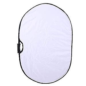 Portable Photography Silver and White Reflector Collapsible 2-in-1 Oval Reflector 23"x35" / 60x90cm Multi-Disc Light Reflector with Handle for Photo Studio Lighting & Outdoor Lighting
