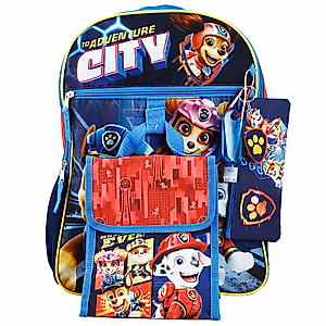 Paw Patrol Heroes Nickelodeon 6-Piece Backpack accessories Set for boys