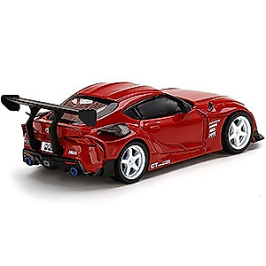 TRUE SCALE miniatures GR Supra HKS Renaissance Red w/Carbon Accents & White Wheels Limited Edition to 3000 Pieces 1/64 Diecast Model Car by True Scale Miniatures MGT00265