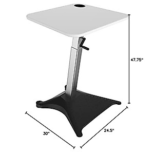 Safco Products 1964WH Focal Brio Adjustable-Height Standing Desk, White