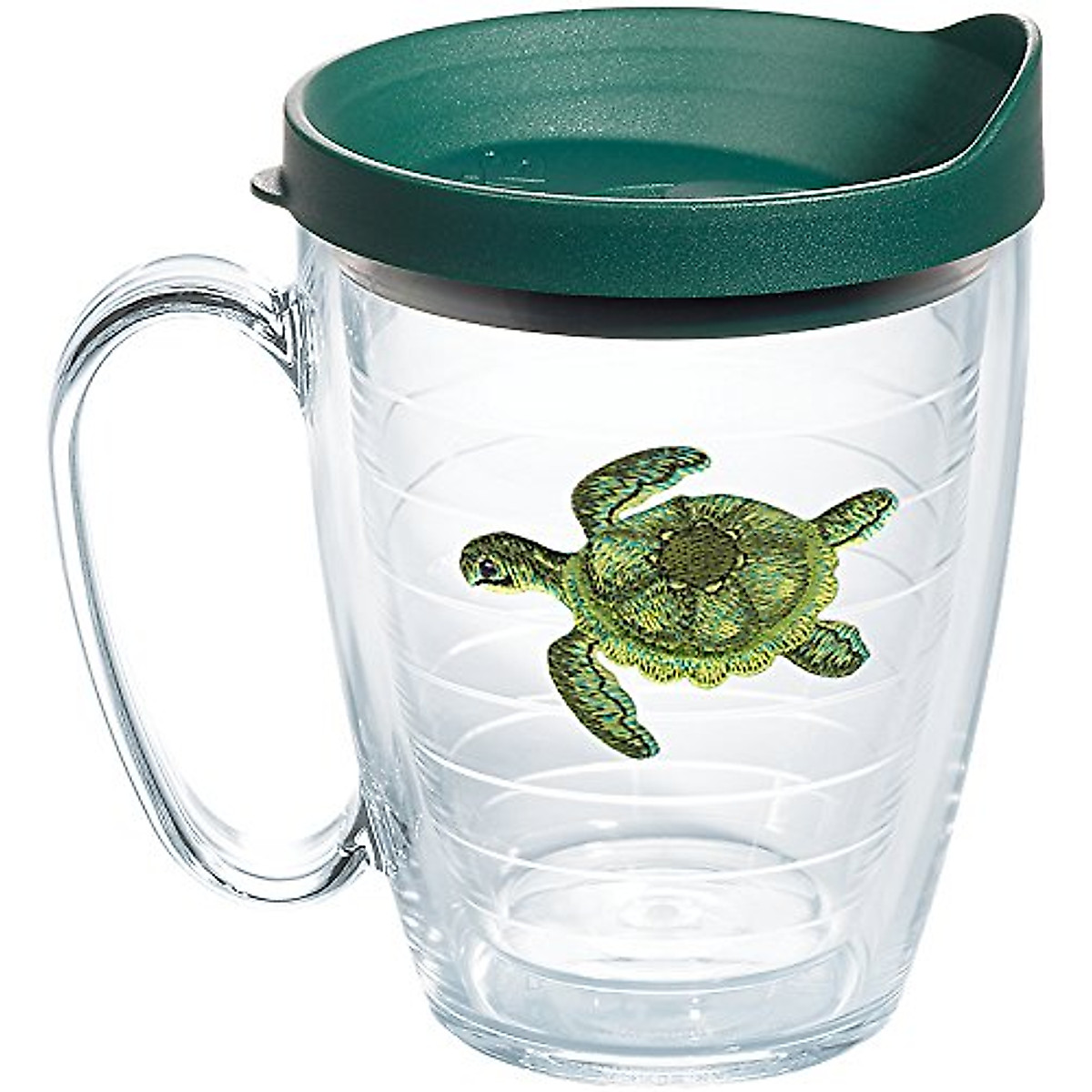 Tervis Green Turtle Insulated Tumbler with Emblem and Hunter Lid, 16oz Mug, Clear