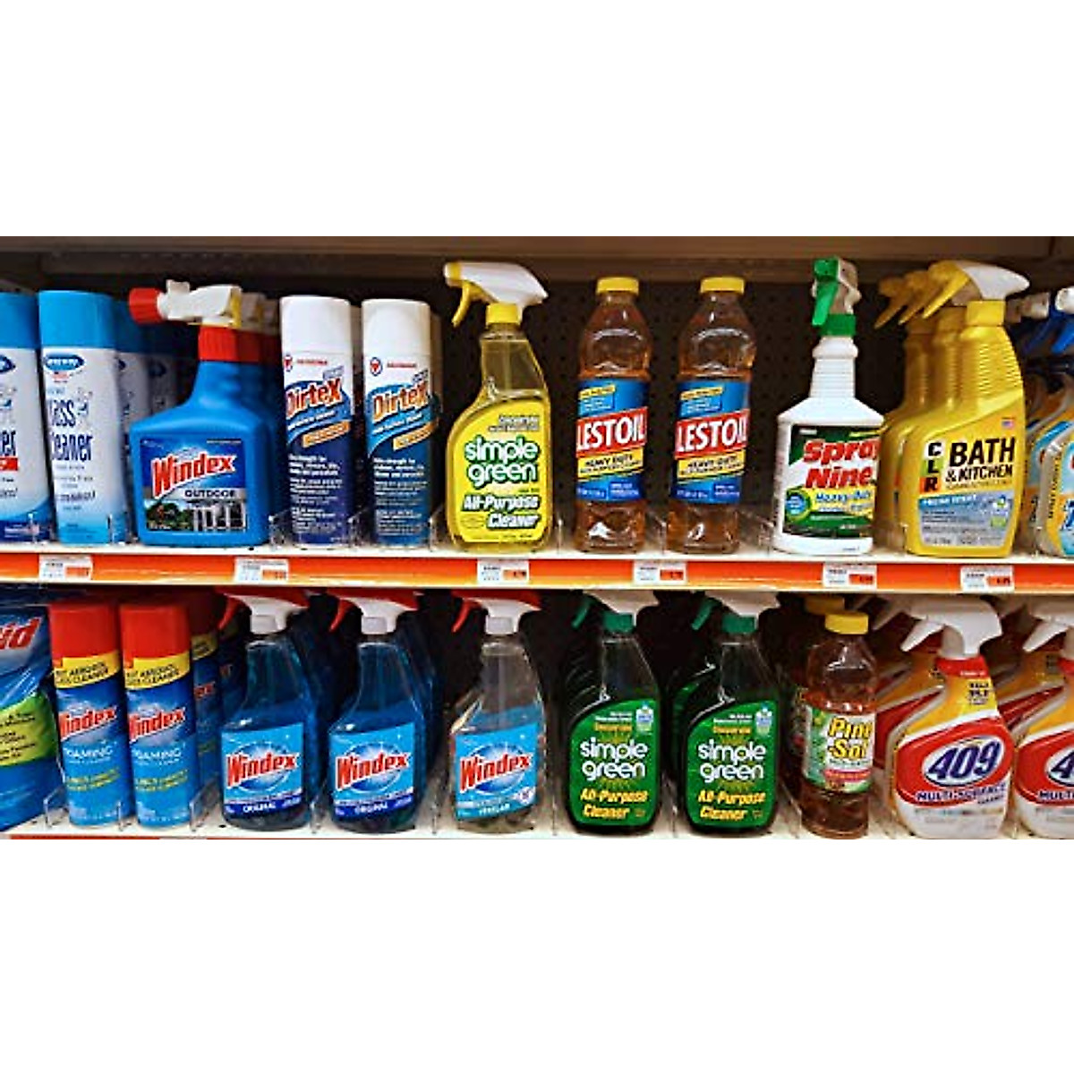 Adjustable Gondola Shelf Dividers - Retracting Item Organizer for Shelves 14" to 22" D - 50 Pack