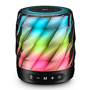 LFS Bluetooth Speaker with Lights, Portable Wireless Speaker, Powerful 20W Sound, IPX5 Waterproof, 7 Color Lights, 20H Playtime, Night Light Party Speakers, Perfect for Home, Outdoor, Holiday