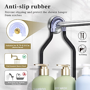 Tonswachic Shower Caddy Hanging, Rustproof Shower Organizer - Anti-Swing Shower Shelf Racks Over Shower Head, Bathroom Shower Caddies 3-Tier with Storage Basket, Soup Holder, Hooks for Razor/Sponge