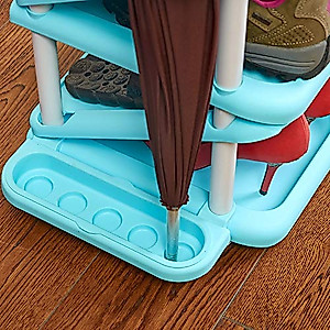 xiaofeng214 Shoe Rack Multi-Layer Storage Special Price Simple Shoe Cabinet, economical Simple Modern Multi-Functional Assembly Living Room Plastic Household (Color : Mo Green)